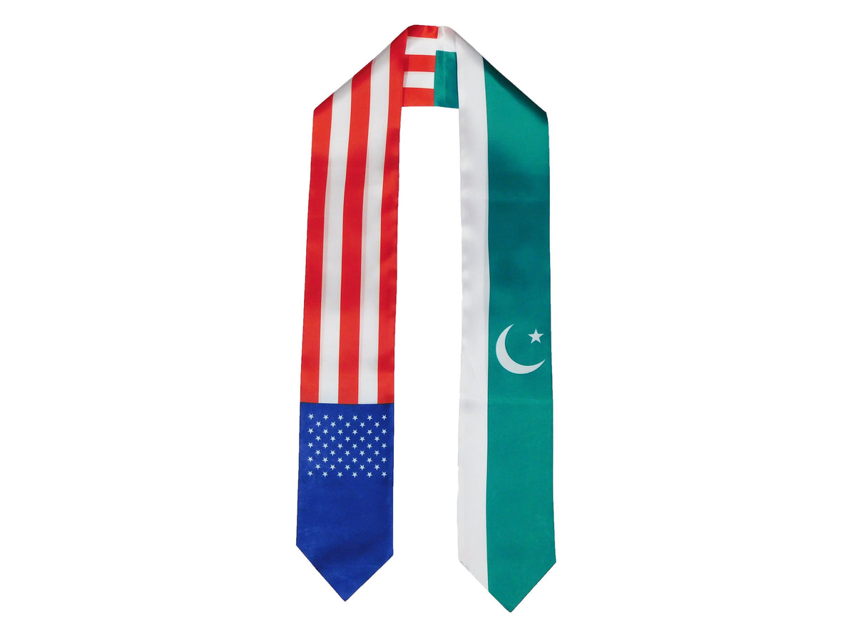 Pakistani American Flag Graduation Stole, Pakistan Flag Graduation Sas ...